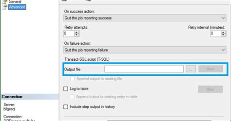 Sql Server Unable To Open Step Output File The Step Failed Hatası