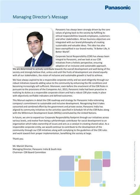 Panasonic India CSR Policy PDF