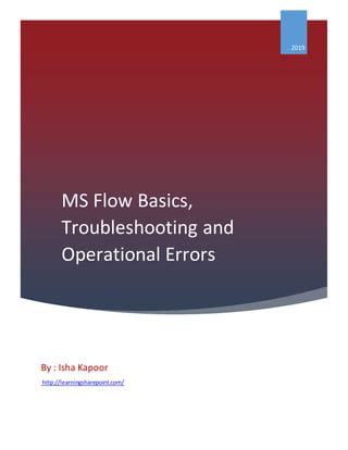Ms Flow Basics Troubleshooting And Operational Errors DOCX