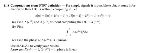Solved Show Matlab Work And Should Satisfy The Given Answer