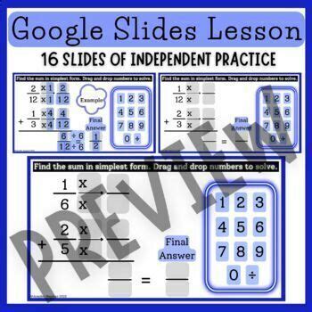 Adding Fractions With Unlike Denominators Google Slides Lesson And Forms Quiz