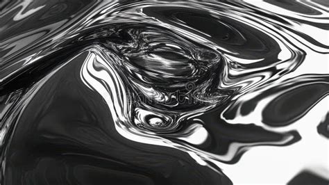 Abstract Black and White Swirling Patterns Resembling Liquid Motion Stock Illustration ...
