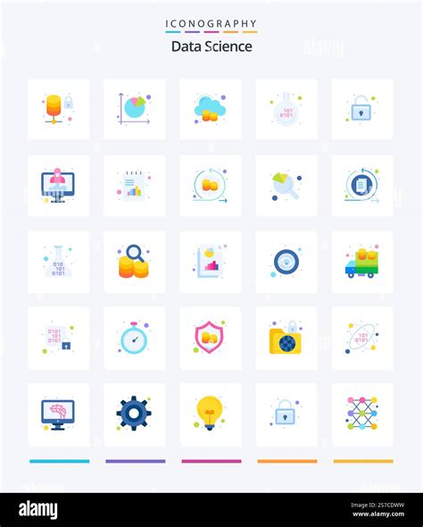 Creative Data Science 25 Flat Icon Pack Such As Binary Code Experiment