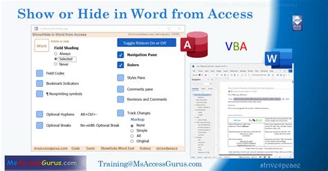 Showhide In Word From Access