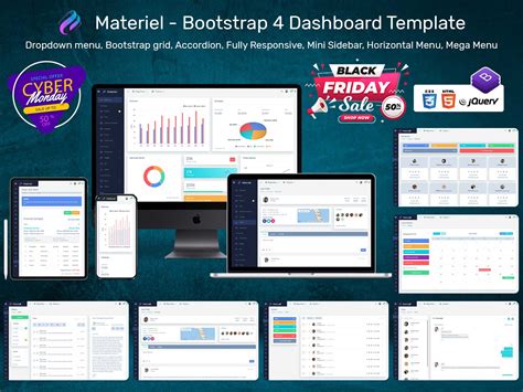 Responsive Admin Dashboard Template With Dashboard UI Kit Material