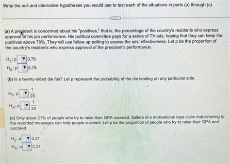 solved write the null and altemative hypotheses you would