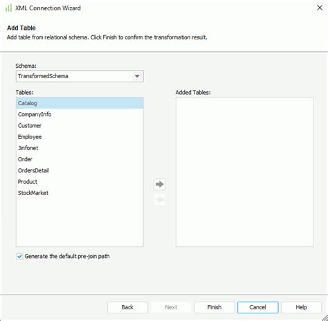 Xml Connection Wizard Dialog Box