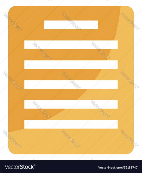 Orange Notebook Icon On White Background Vector Image