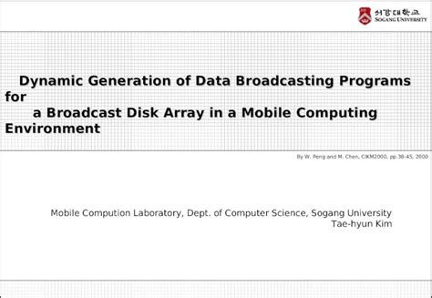 Ppt Dynamic Generation Of Data Broadcasting Programs For Dynamic