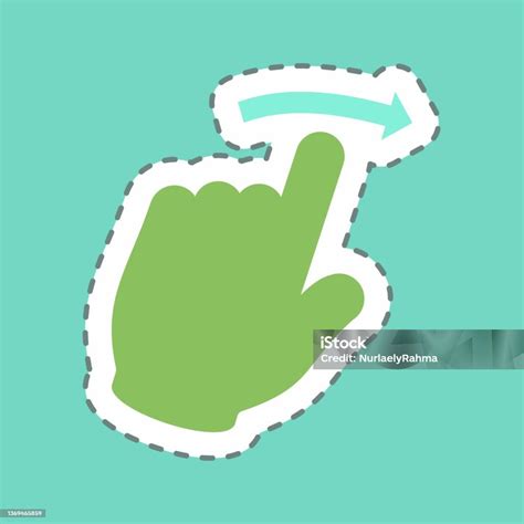 스티커 스 와이프 오른쪽 라인 컷 간단한 그림 편집 스트로크 가리키기에 대한 스톡 벡터 아트 및 기타 이미지 가리키기 감각