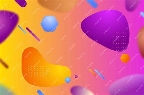 Premium Vector Colorful Geometric Gradient Background Trendy Gradient Fluid Shapes Backdrop