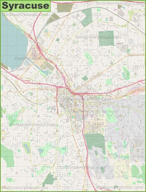 Large Detailed Map Of Syracuse Us