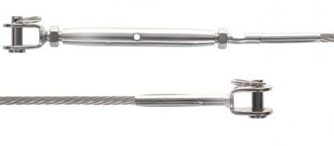 Rvs Staalkabel 5 Mm Met Gaffel En Spanner Lengte 365 Cm Jrv