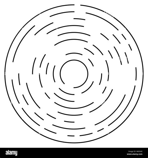 Random Concentric Segmented Circles Circular Geometric Element Stock
