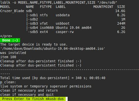 how to create a live ubuntu usb drive with persistent storage