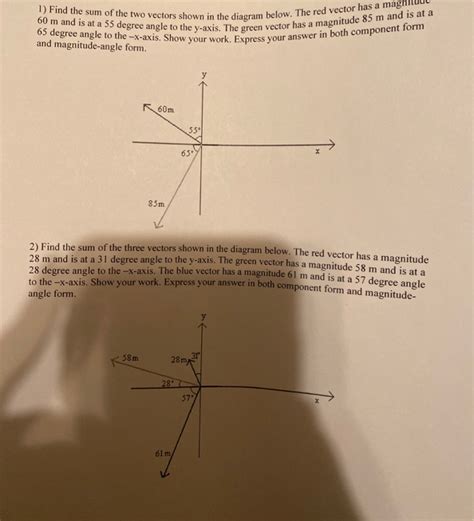 Solved Find The Sum Of The Two Vectors Shown In The Chegg