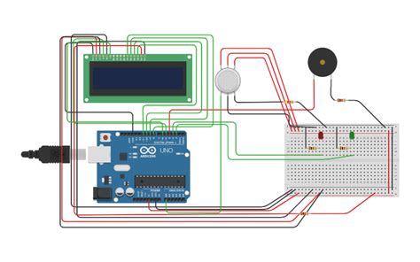 Circuit Design Smoke Detection System Using Arduino Tinkercad