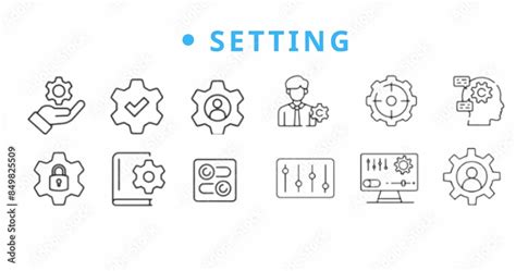 Setting Setup Line Editable Icons Set Vector Illustration In Modern Thin Line Style Of