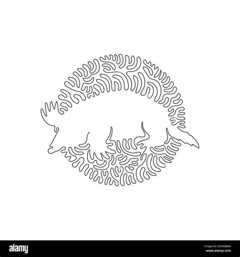 Continuous One Curve Line Drawing Of Aggressive Mole Abstract Art Single Line Editable Stroke