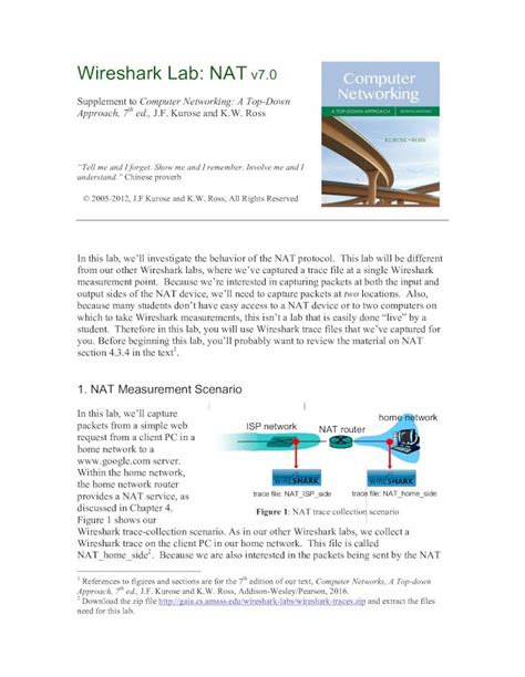 PDF Wireshark NAT V7 INFand The First Hop Router In The ISP Client To Server Packets