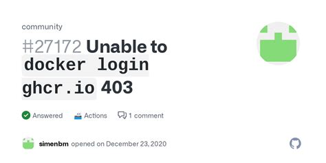 Unable To Docker Login Ghcr Io Community Discussion GitHub