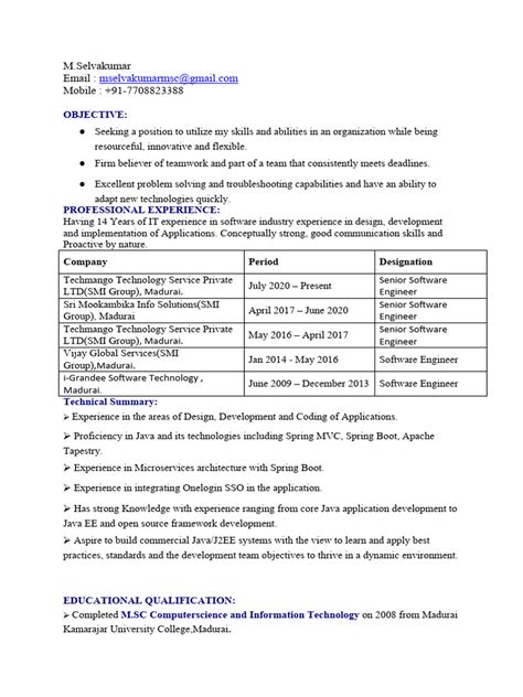 resume java developer pdf spring framework automation