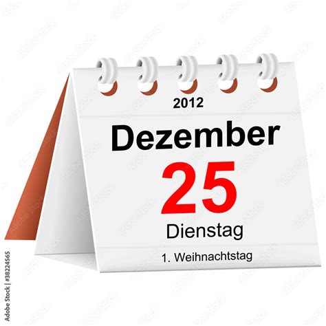 Kalender 25122012 1 Weihnachtstag Stock Illustration Adobe Stock