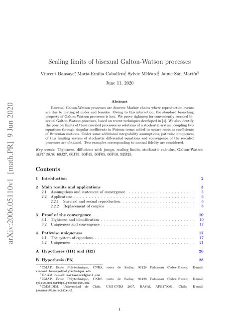 Pdf Scaling Limits Of Bisexual Galton Watson Processes