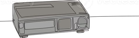 Single Continuous Line Drawing Of Retro Old Classic Video Player