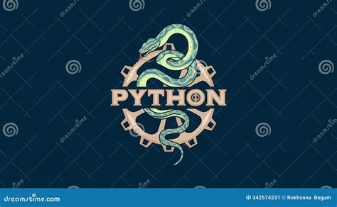 Stylized Python Logo With Serpent And Gear Icon Stock Image 342574231