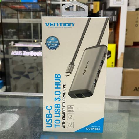 Jual Vention Usb Type C Hub Tousb 30 Adapter With Lan Port Charger