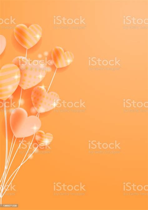 해피 발렌타인 데이 배너 검은 직물 배경에 오렌지 종이 접기 하트로 만든 큰 마음으로 휴일 배경 디자인 수평 포스터 전단지