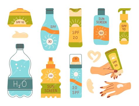 Premium Vector Sun Safety Collection Set Of Sunscreen Cosmetic