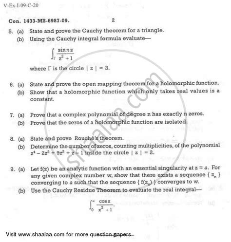Complex Analysis 2008 2009 Ma Mathematics Idol Correspondence Part