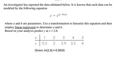 Solved An Investigator Has Reported The Data Tabulated