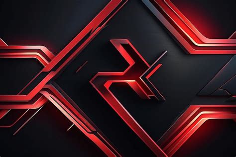 3d Glowing Red Techno Abstract Background Overlap Layer On Dark Space