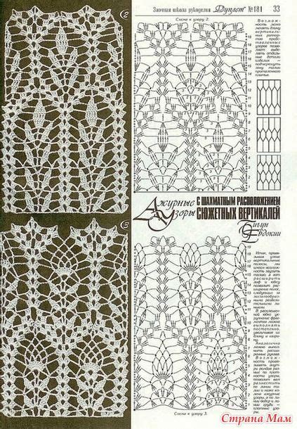 Ажурные ажурности крючком Ну уж очень красивые узоры Crochet Stitches Motif Crochet Knit
