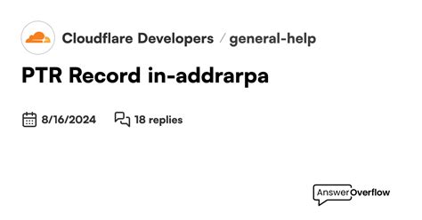 ptr record addr arpa cloudflare developers