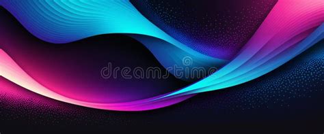 Vibrant Abstract Waveforms With Gradient Colors And Dynamic Flow Stock