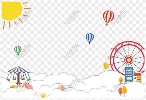 여름 놀이 공원 테마파크 Png 일러스트 무료 다운로드 Lovepik