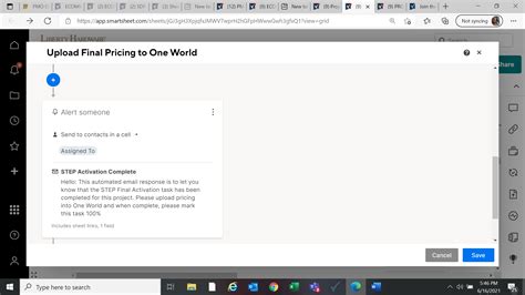 Automated Alert Send To Contacts In A Cell Smartsheet Community