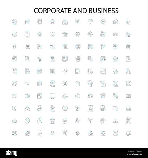 Corporate And Business Icons Signs Outline Symbols Concept Linear