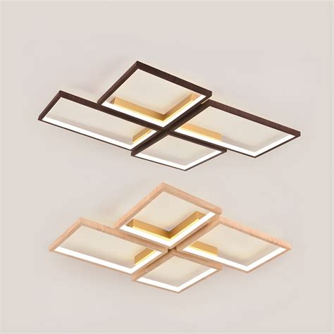 Metal Modern Flush Mount Rectangle Shape Ceiling Light With Acrylic