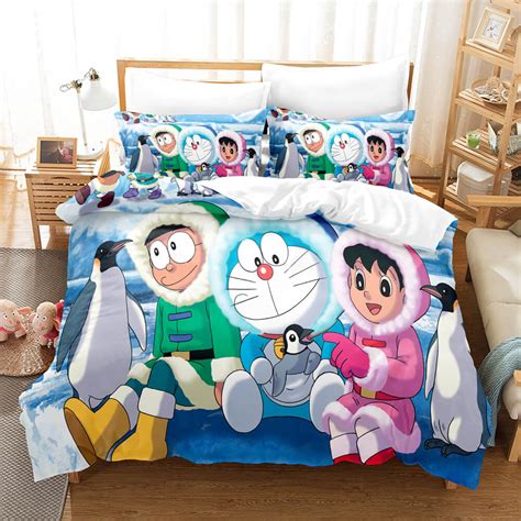 Doraemon Cosplay Bedding Set Quilt Cover Room Decoration Ebuycos