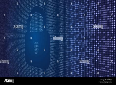 Binary Data Code Background With Locked Padlock Icon Online Security Stock Photo Alamy