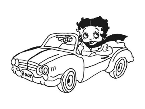 Coloriage Betty Boop Conduit Une Voiture Télécharger Et Imprimer