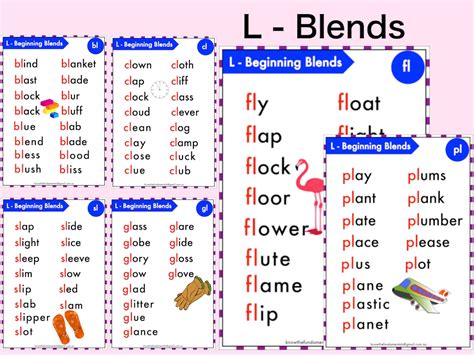 Consonant Blends Digraph Phonics Reading Sight Words L Blends R