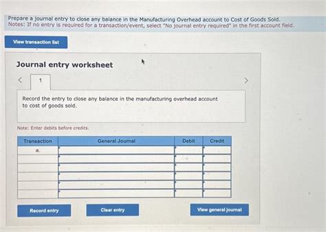 Solved Required 1 Prepare Journal Entries To Record The