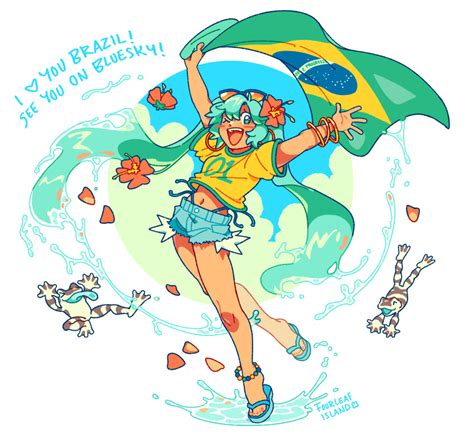 Fourleafisland Brazilian Miku Hatsune Miku Vocaloid Absurdres Commentary English