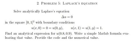 Solved PROBLEM LAPLACE S EQUATION Solve Analytically Chegg Com